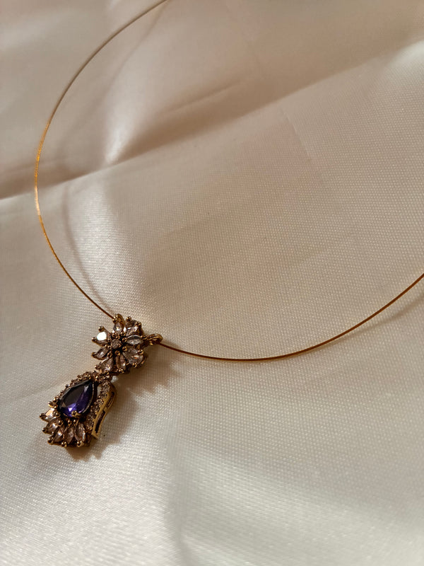 Purple inverted lotus - Invisible necklace – ponmuruval.in